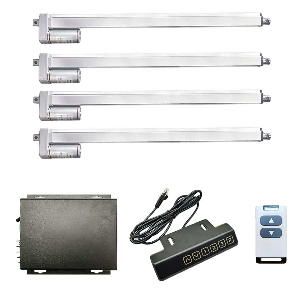 Four 12V 24V 2000N Electric Linear Actuators Synchronous Control Set ...