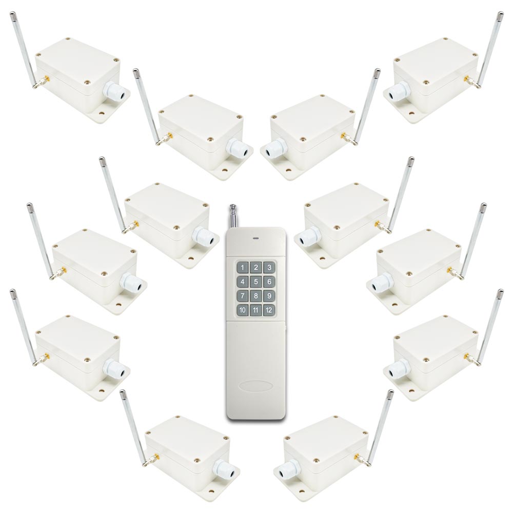 12Ways Remote Control 30A High Power Receivers AC Remote Control System ...
