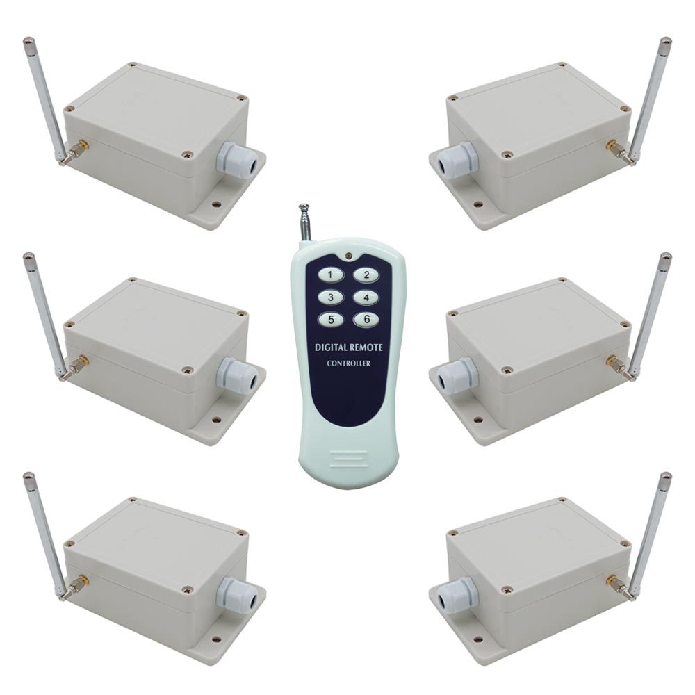 AC One Remote Control Six Receiver RF Wireless Remote Control System ...