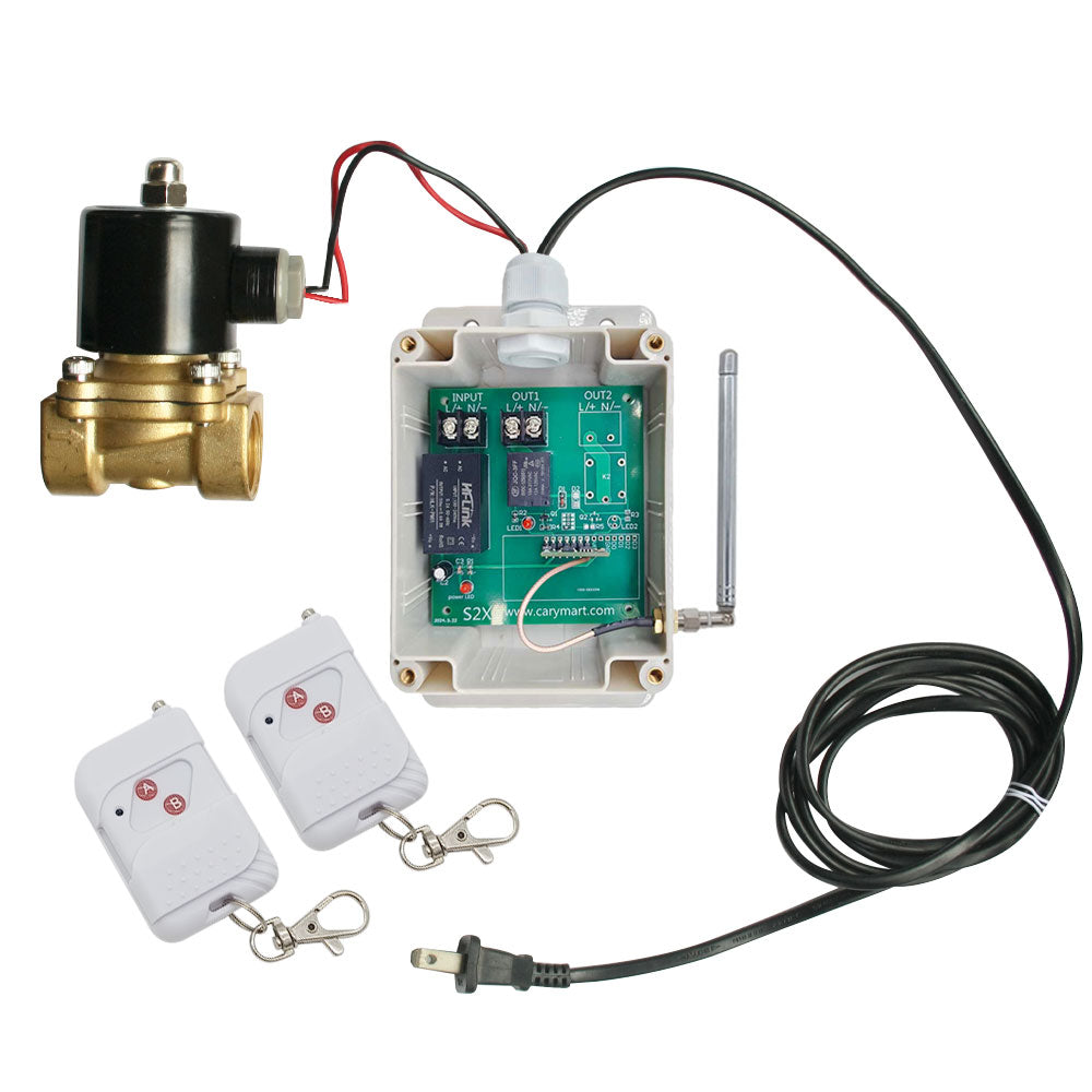 Wireless Remote System Radio Controlled Solenoid Valve 110V 220V AC ...