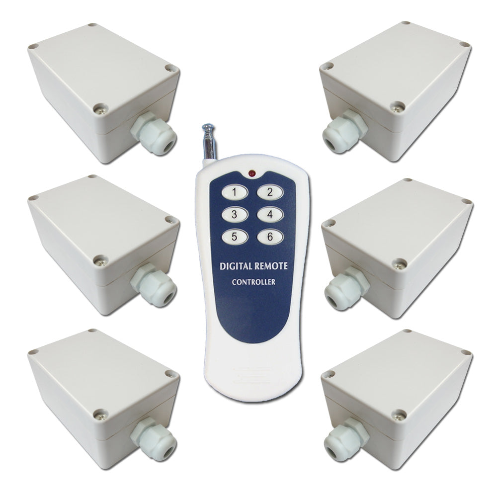 1 Remote Control 6 Receivers Remote System With 110V 240V AC Output ...