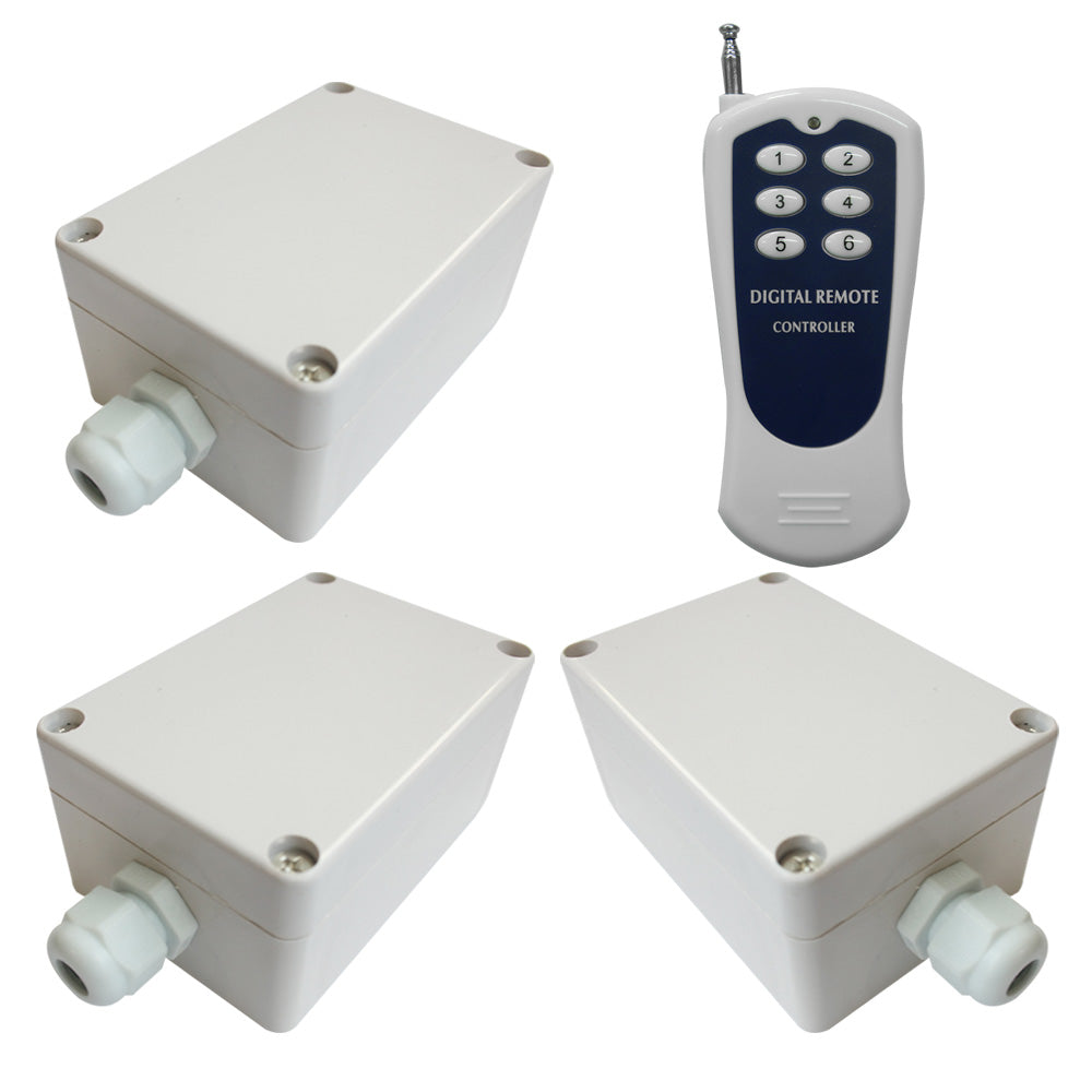 6 Buttons Transmitter 3 Wireless Receivers AC Remote Control Kit ...