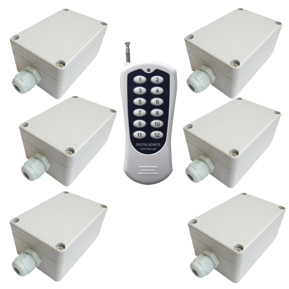12CH Transmitter Control 6 Receiver 433MHz Radio Reomte Control System ...