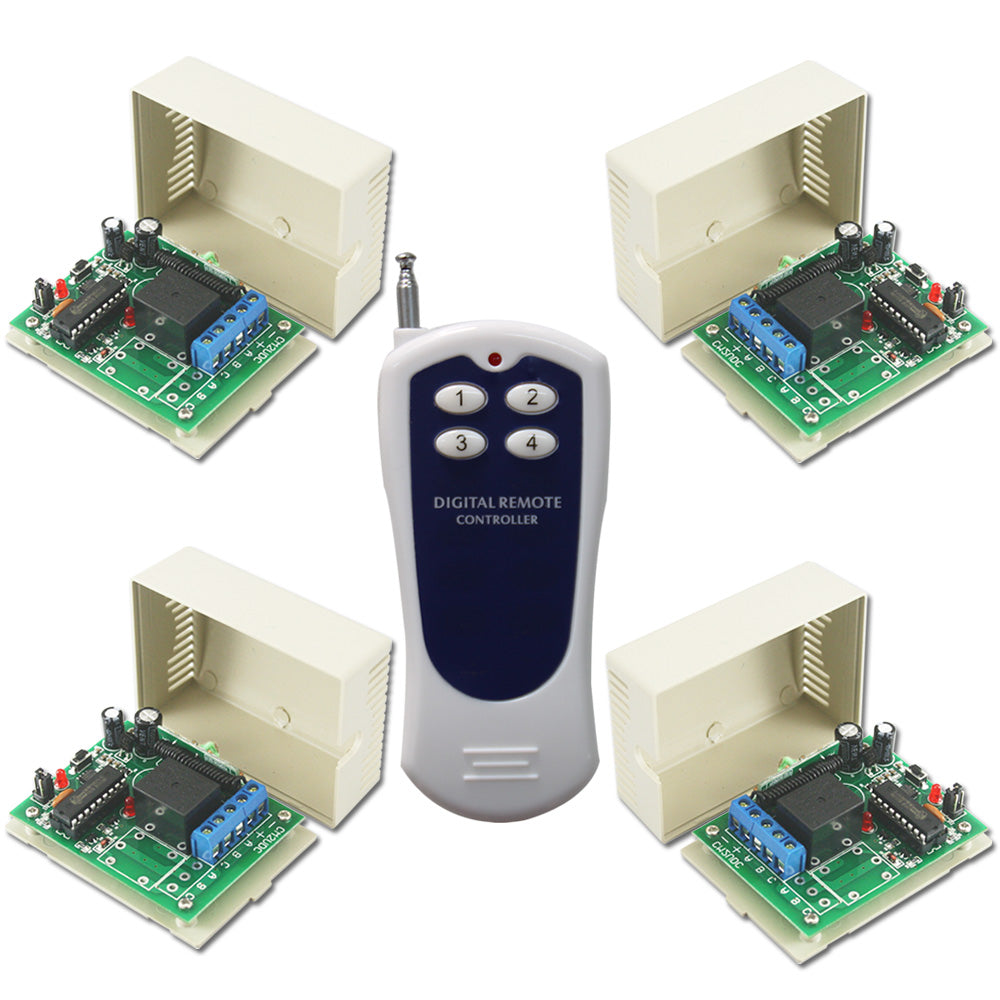 4 CH DC 1 Transmitter Controls 4 Receivers Radio Remote Control System ...