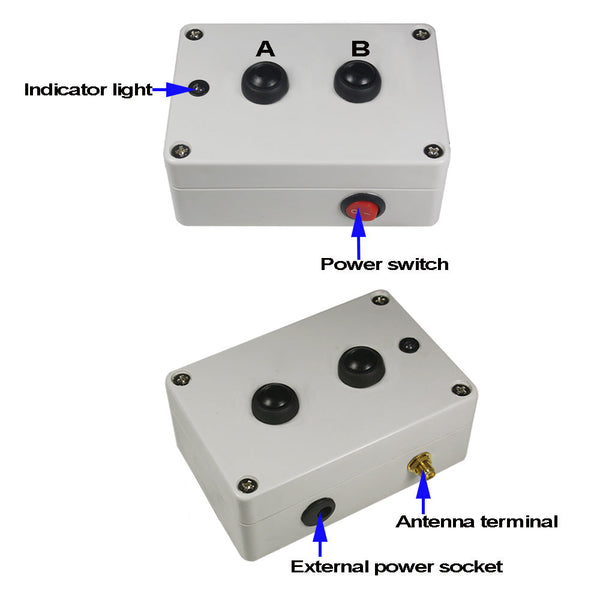 Waterproof 2 Buttons Long Range RF Wireless Remote Control Radio Trans ...